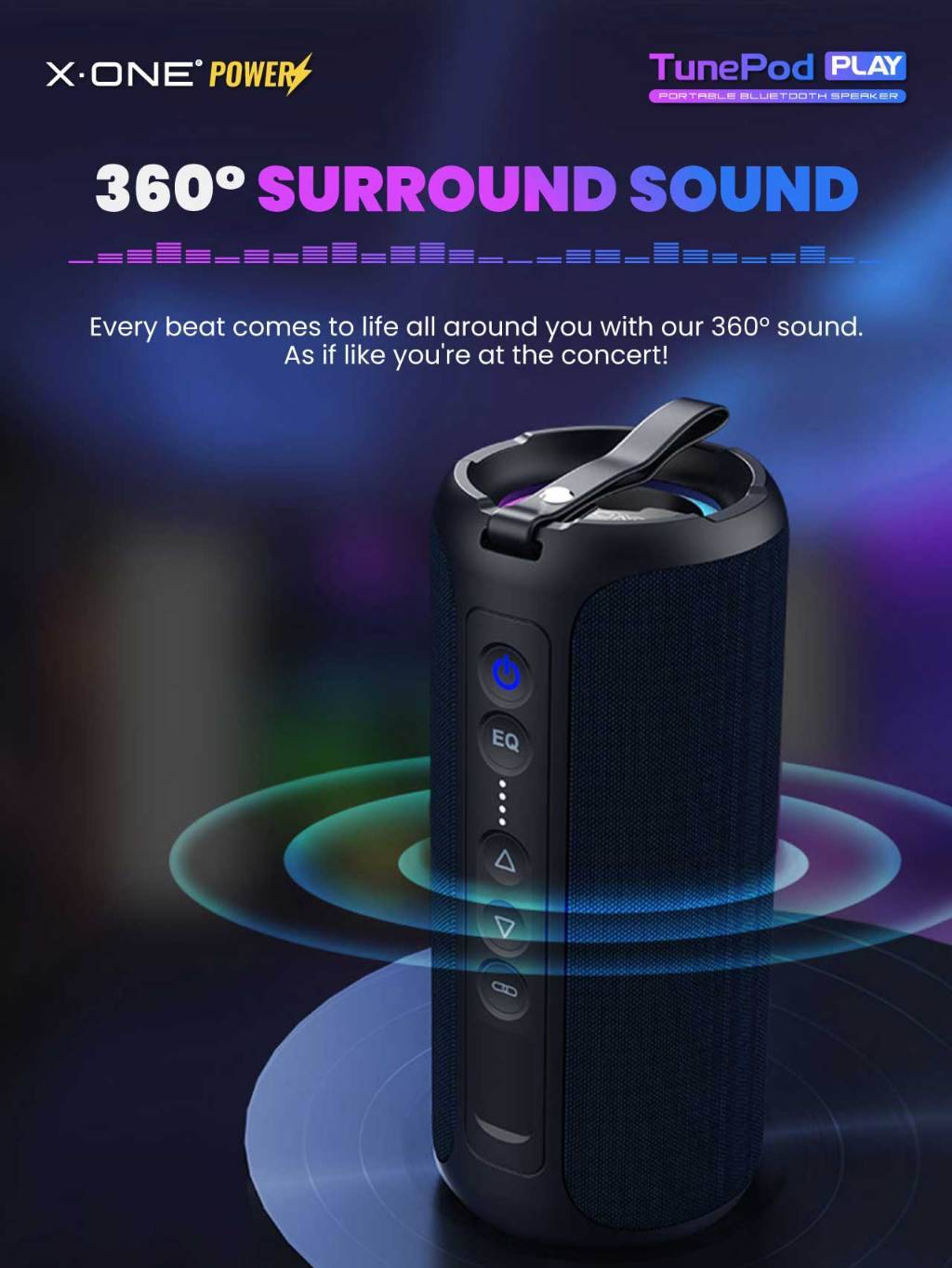 X.One Tunepod Play 360° Stereo Immersive Sound Speaker | X-One ...